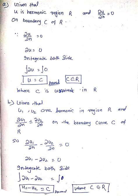 Solved Properties Of Harmonic Functions A If A Is Harmonic In A Course Hero