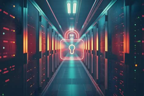 Premium Photo Lock In The Center Of Data Storage Concept Of Data