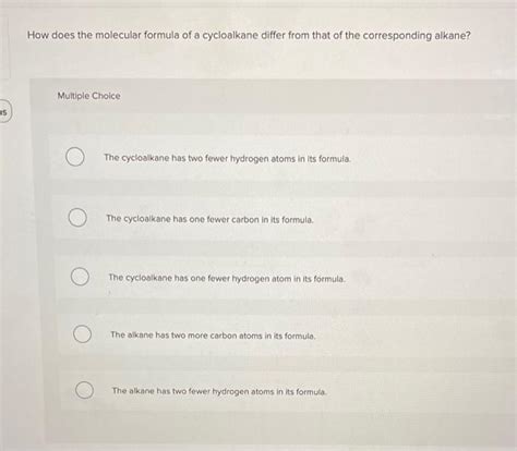 Solved How Does The Molecular Formula Of A Cycloalkane