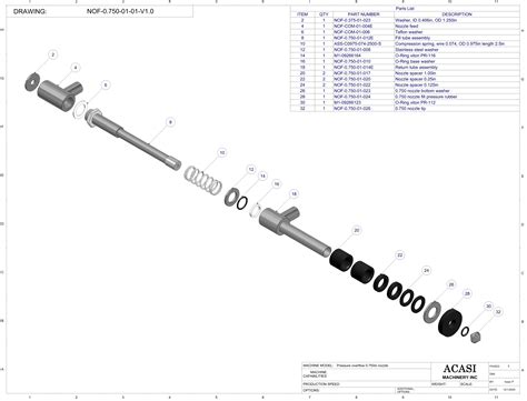 Pressure Overflow Standard Nozzles Parts Acasi
