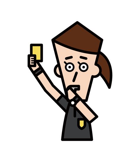 축구 심판여성의 일러스트 무료 일러스트 소재집 Kukukeke