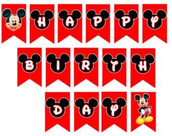 Free Free Printable Mickey Mouse Happy Birthday Banner Download Free