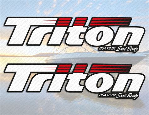 Triton Boat By Earl Bentz Logo Decal Set Of 2 X 18 Etsy