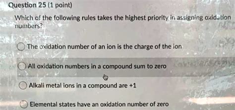 Solved Question 25 1 Point Which Of The Following Rules Takes The