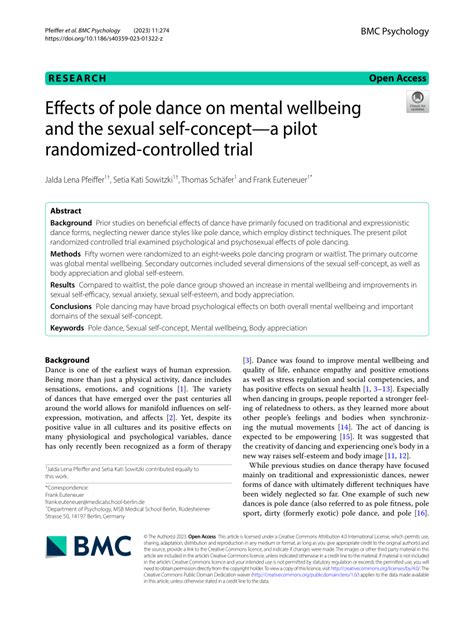 Pdf Effects Of Pole Dance On Mental Wellbeing And The Sexual Self