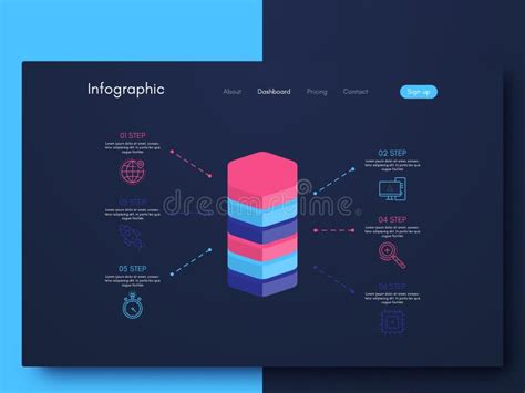 Vector Graphic Infographics Template For Creating Mobile Applications Workflow Layout Diagram