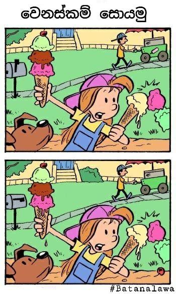 බටනලාව පින්තූර දෙකේ වෙනස්කම් සොයමුද Facebook
