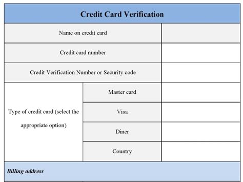 Credit Card Verification Form Editable Pdf Forms
