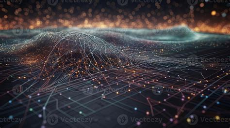3d Rendering Abstract Digital Technology Background Network Connection Structure Digital Data