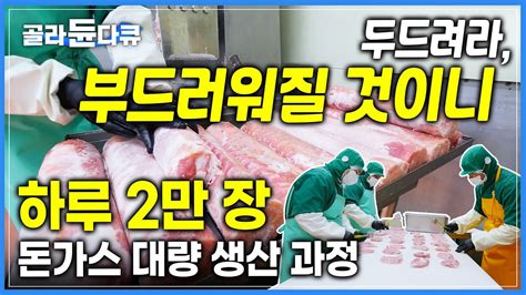 하루 작업량 1500kg🥩어깨가 빠질 정도로 계속 두드린다 압도적인 스케일 수제 돈가스 대량 생산 공장 국민 반찬 극한직업 골라듄다큐 Youtube