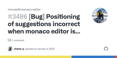 [bug] positioning of suggestions incorrect when monaco editor is placed