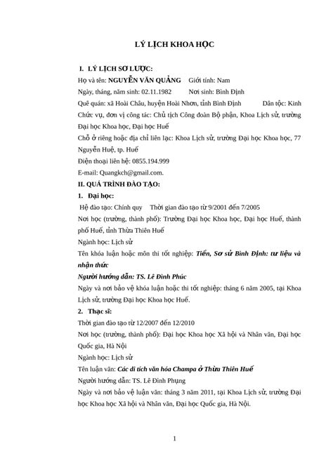 PDF LÝ LỊCH KHOA HỌC