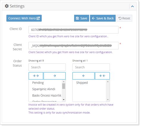 Setup Xero Third Party Integrations