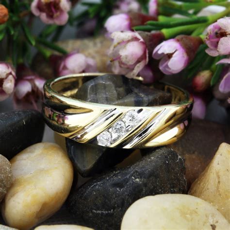 Cascade 1 1same Sex Mens Band Set 10k Rose Gold My Trio Rings