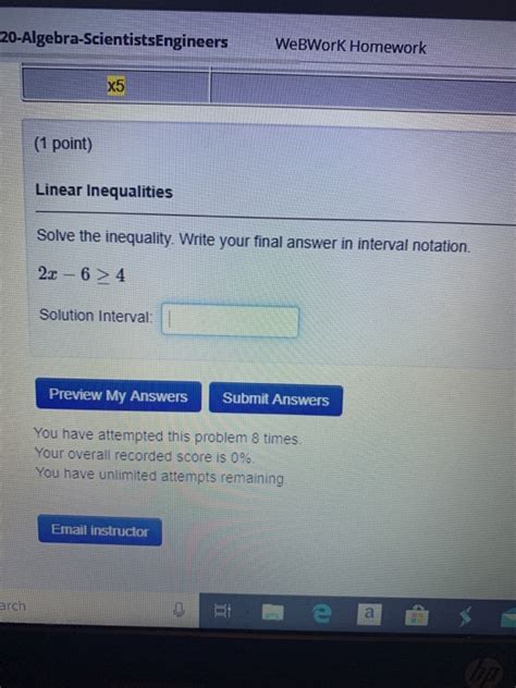 solved 20 algebra scientistsengineers webwork homework x5 1