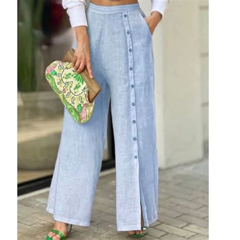 خرید و قیمت شلوار زنانه جنس لینن ترک مدل آنیتا سایز بندی 36 48 سفید و