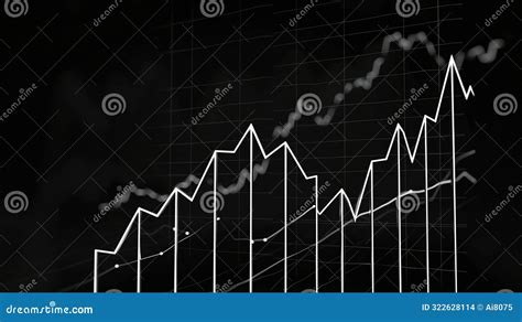 Monochromatic Line Graph With Sharp Peaks And Valleys D Rendering Image Ai Generated Stock