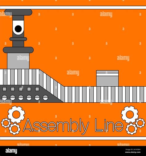 Production Machinery Assembly Line Poster Vector Illustration Stock