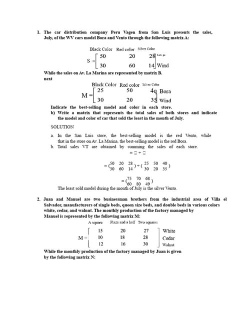 Matrix Task Pdf Matrix Mathematics Mathematical Objects