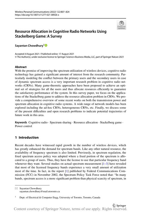 Resource Allocation In Cognitive Radio Networks Using Stackelberg Game
