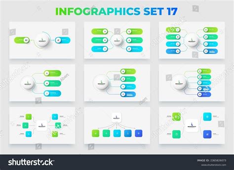set infographic flowcharts diagrams structure scheme stock vector