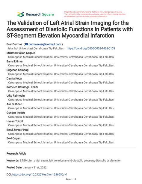 Pdf The Validation Of Left Atrial Strain Imaging For The Assessment Of Diastolic Functions In