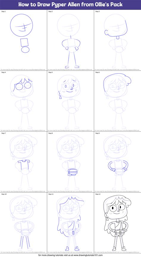 How To Draw Pyper Allen From Ollies Pack Ollies Pack Step By Step