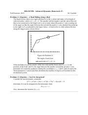 Hmk 5 S Pdf MEAM 5350 Advanced Dynamics Homework 5 Fall Semester 2023 M Carchidi
