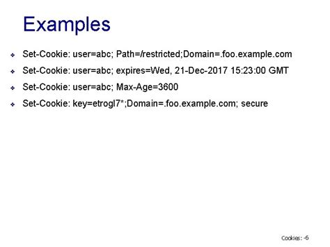 Client Session Identification Cookies 1 Stateless Protocol V