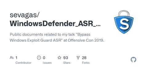 Github Sevagaswindowsdefenderasrbypass Offensivecon2019 Public