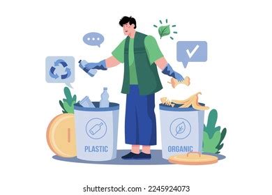 Man Sorting Garbage Illustration Concept On Stock Vector Royalty Free 2245924073 Shutterstock