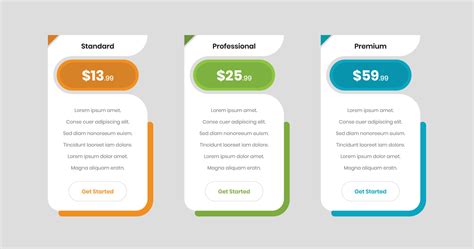 Minimal Pricing Comparison Chart Web Ui Template Design 23329840 Vector Art At Vecteezy