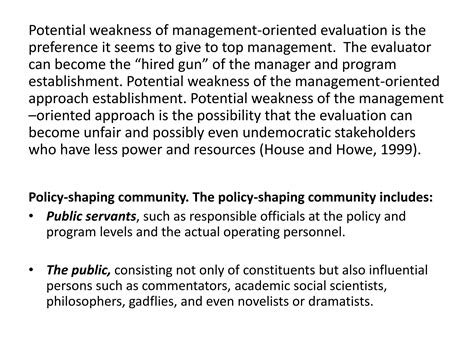 Management Oriented Evaluation Approaches Pptx