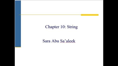string part 1 youtube