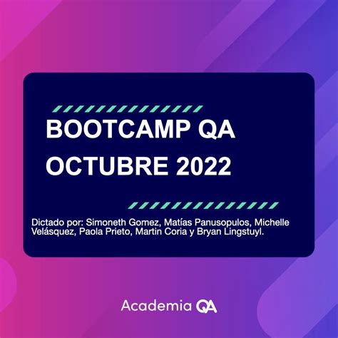 Bootcamp Qa Octubre 2022 Academia Qa