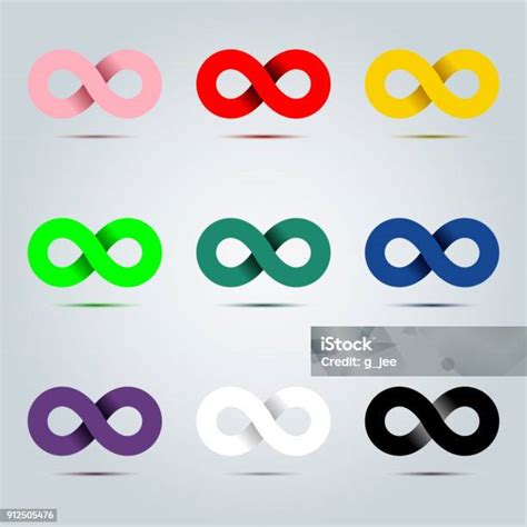 Ikon Warnawarni Simbol Vektor Loop Tak Terbatas Tanpa Akhir Untuk Ide Konsep Desain Ilustrasi