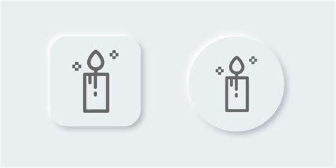 Candle Line Icon In Neomorphic Design Style Candlelight Signs Vector Illustration 21619893