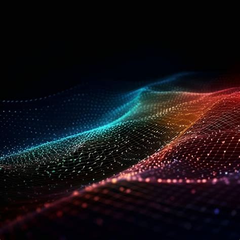 premium ai image 3d rendering of abstract digital wave with particles