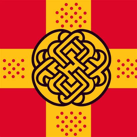 Celtic Knot Cross Flag Premium Ai Generated Vector