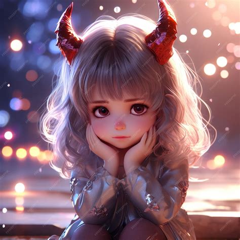 Premium Photo Cute Girl Of A Devil Cute Girl Of A Devil