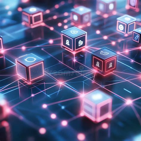 Exploring Digital Connections With Colorful Data Cubes And Network Visualization Stock