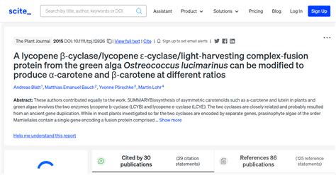 A Lycopene β‐cyclase Lycopene ε‐cyclase Light‐harvesting Complex‐fusion Protein From The Green