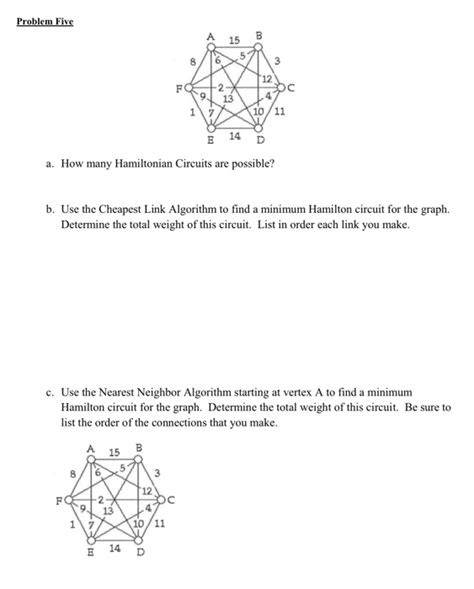 Solved Problem Five A How Many Hamiltonian Circuits Are Chegg