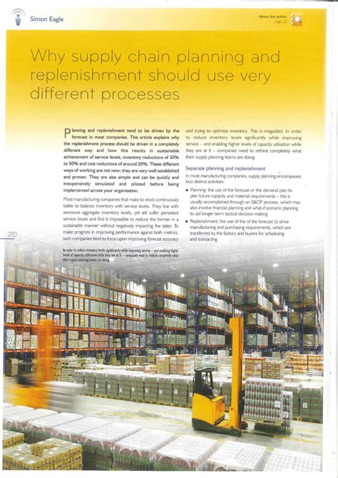Pdf Why Supply Chain Planning And Replenishment Should Use Very Different Processes