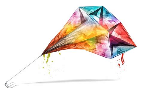 Premium AI Image Drawing Flying Kite Isolated On White Background Generated By AI