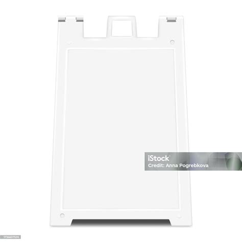 샌드위치 화이트 보드 사실적인 벡터 모형 A프레임 보도 표지판 모형 디자인을 위한 두 배 편들어진 플라스틱 이젤 전시 템플렛 A형 입간판에 대한 스톡 벡터 아트 및 기타