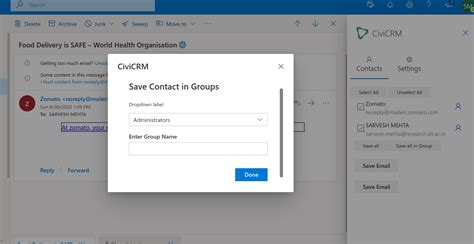 Outlook 365 Integration Civicrm