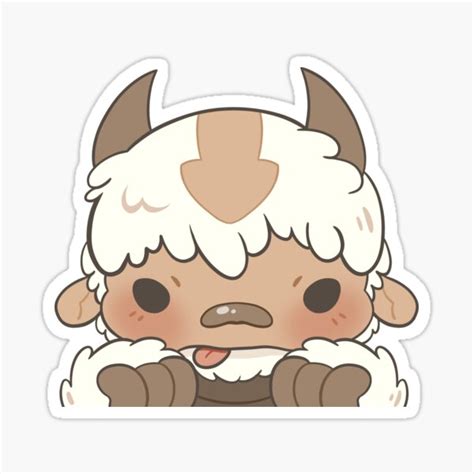 Pegatina Cute Chibi Appa Avatar The Last Airbender De Waifuwarehouse