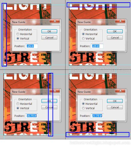 Hello Streetlight Split Image For Printing On Multiple Pages Using Photoshop