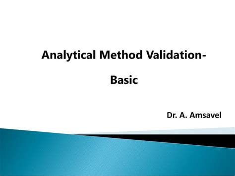Analytical Method Validation Basics By Dr A Amsavel Pdf